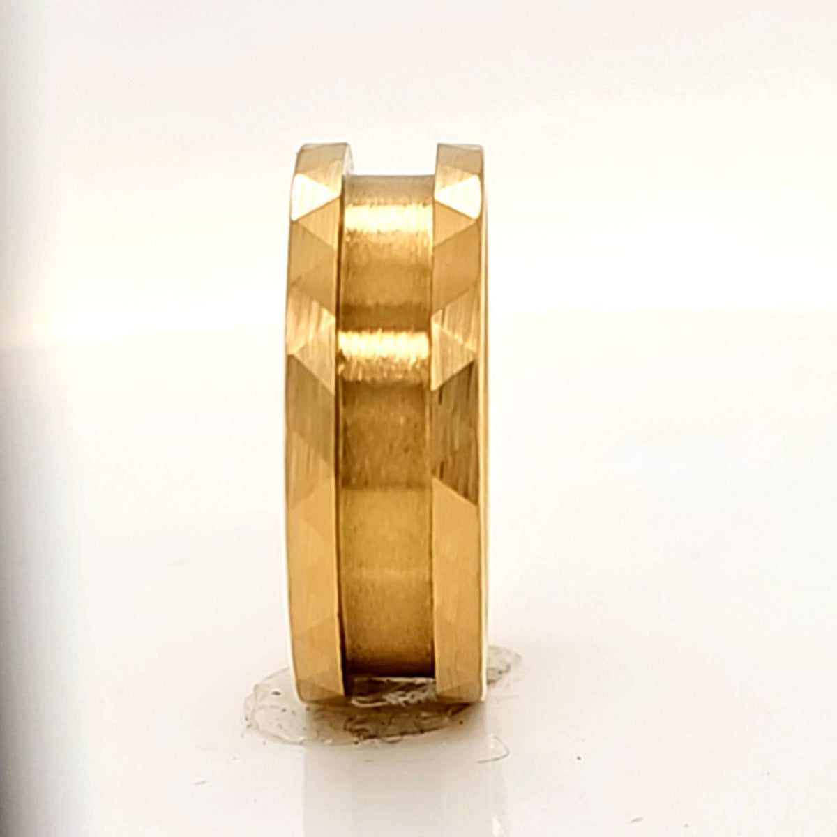 8MM HEAVY GOLD-PLATED TUNGSTEN HAMMER TONE RING CORE BLANK CHANNEL INL ...
