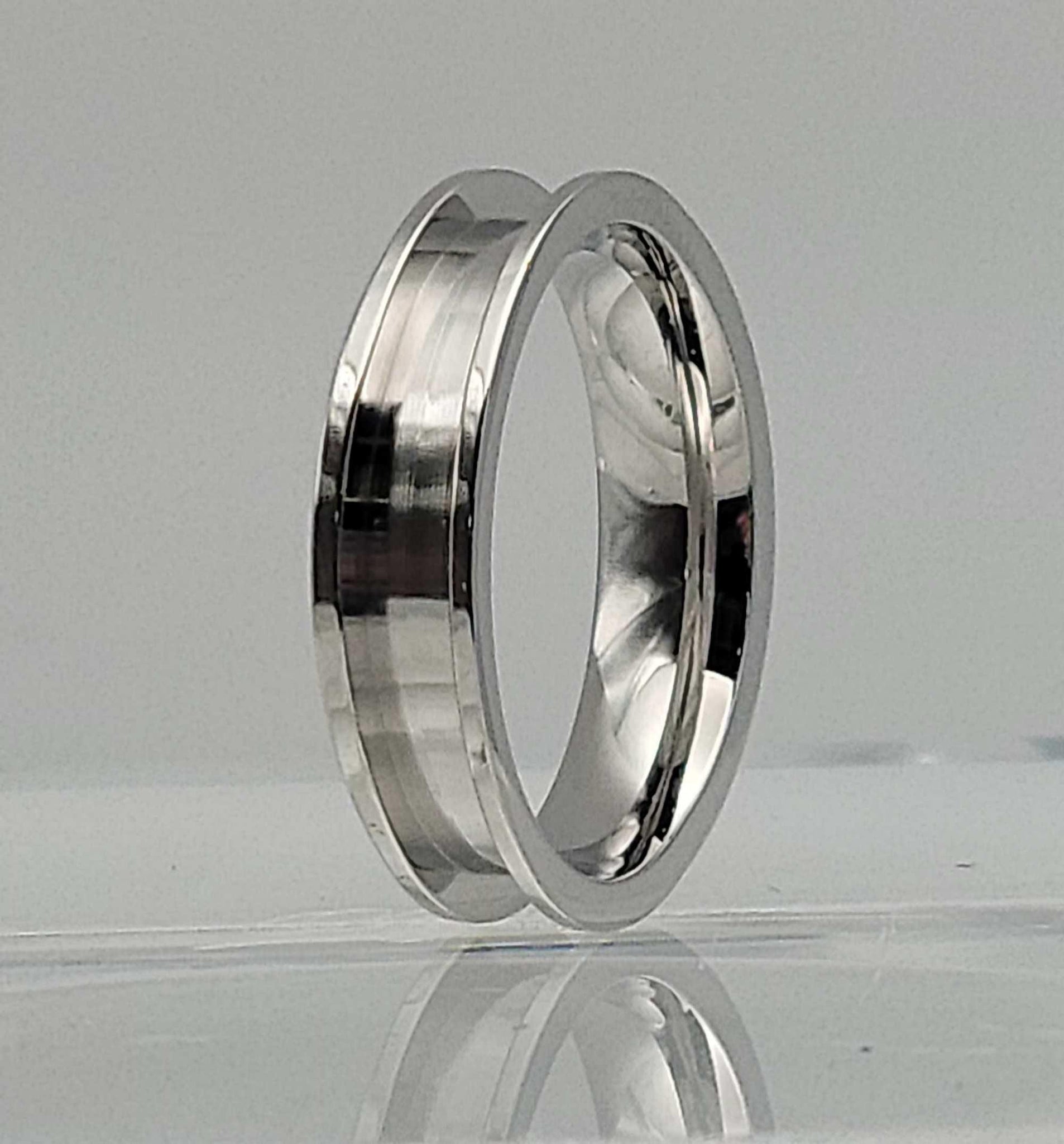 6mm Stainless Steel Ring Core Blank for Inlay - Flat Edge – Opal & Findings